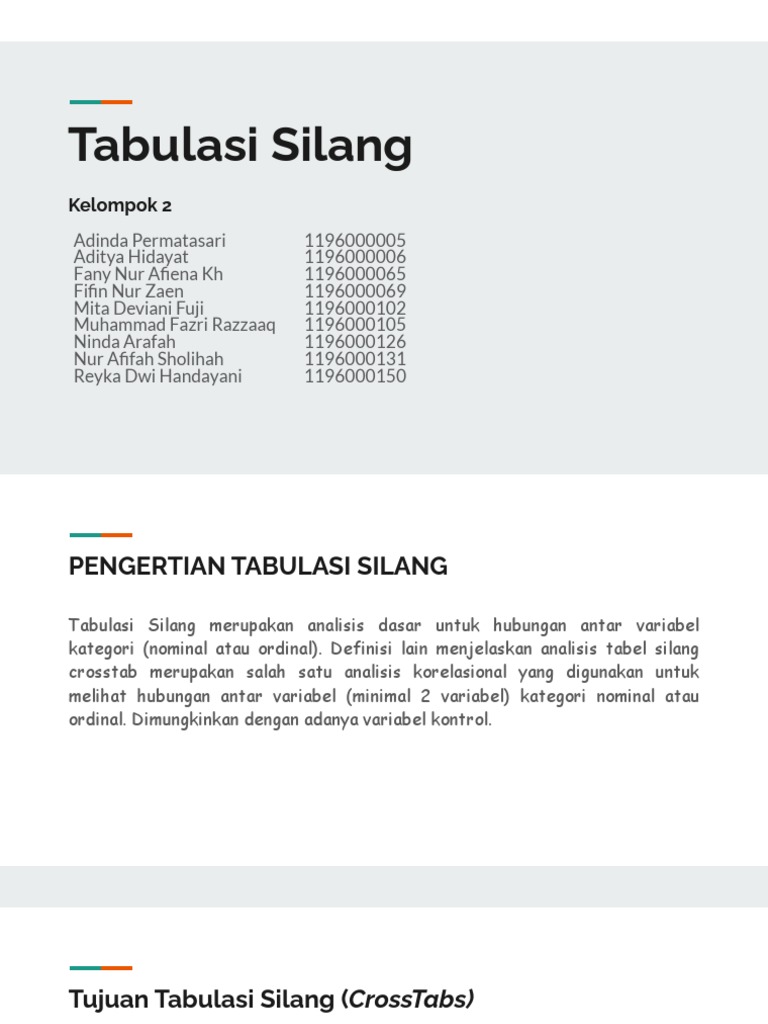 Pengertian dan Kegunaan Tabulasi Silang | PDF