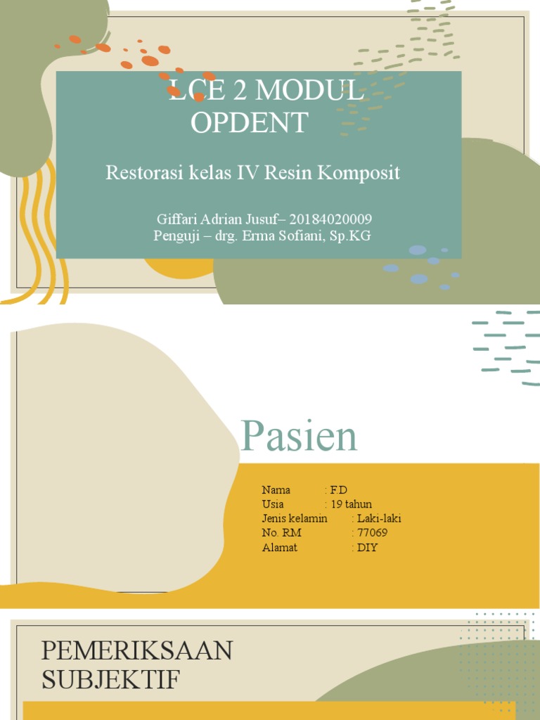 LCE 1- KELAS IV - Opdent - Giffari Adrian - 20184020009 | PDF