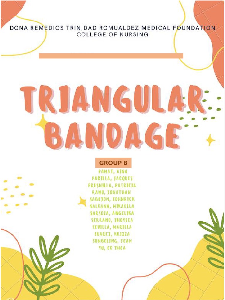 Triangular Bandage Uses & Techniques | PDF | Wellness | Science ...