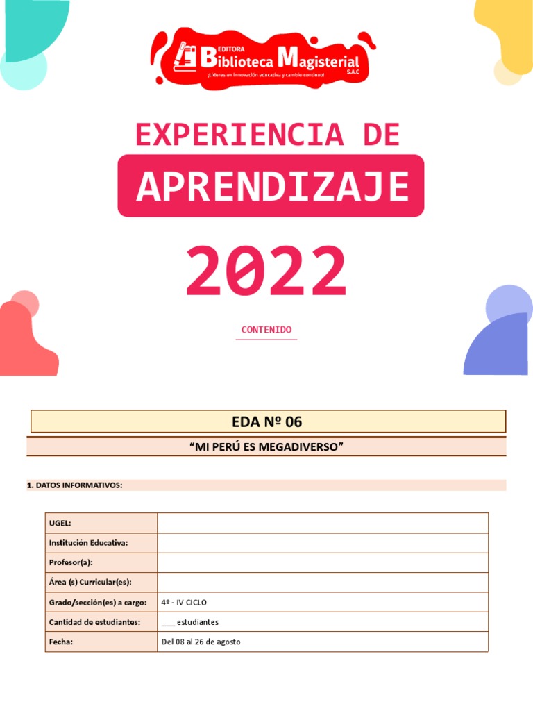 4° - GRADO 2022 - EDA - N°06 - Editora Biblioteca Magisterial FINAL | PDF | Números | Aprendizaje