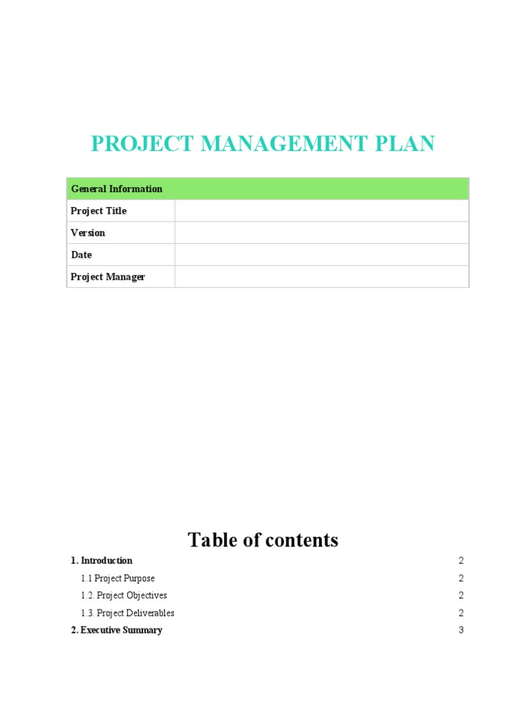 Project Management Plan Template | PDF | Project Management | Business