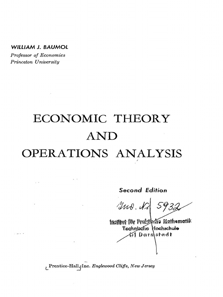 Economic Theory and Operations Analysis-1 | PDF | Mathematical Optimization | Linear Programming
