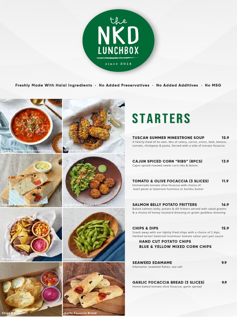 TNL+Corporate+Menu+2023+Feb23 Menu+Full | PDF | Pasta | Sauce