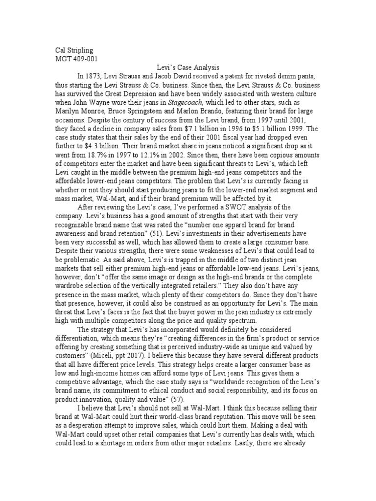 Levis Case Analysis | PDF