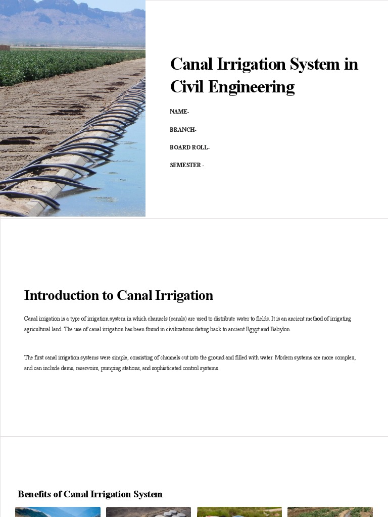 Canal Irrigation System in Civil Engineering | PDF | Irrigation | Water