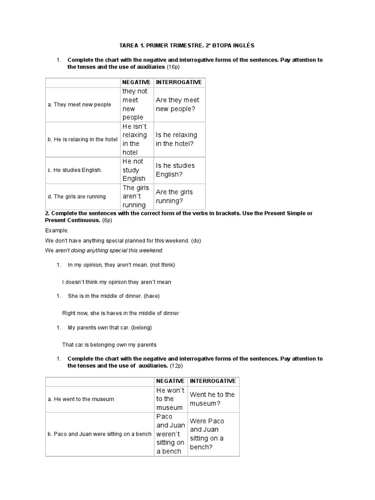 TAREA 1 Inlges | PDF | English Language | Grammar