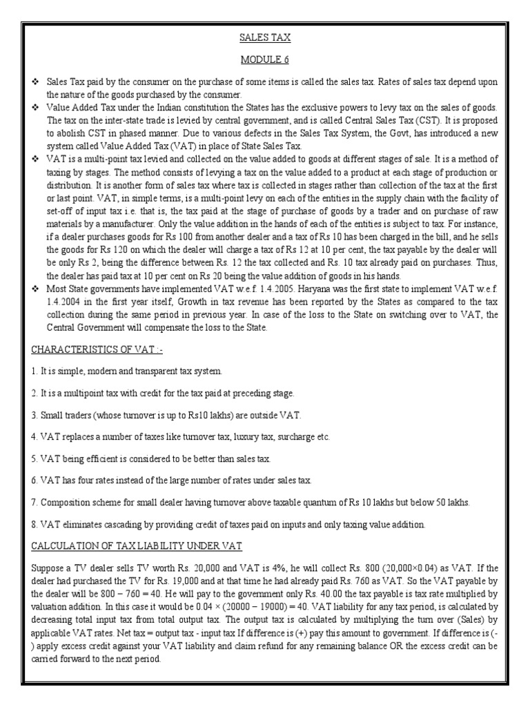 Sales Tax Notes | PDF