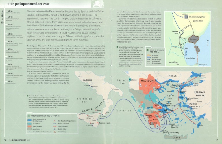 Peloponnesian War Overview and Map | PDF | Peloponnesian War | Conflicts