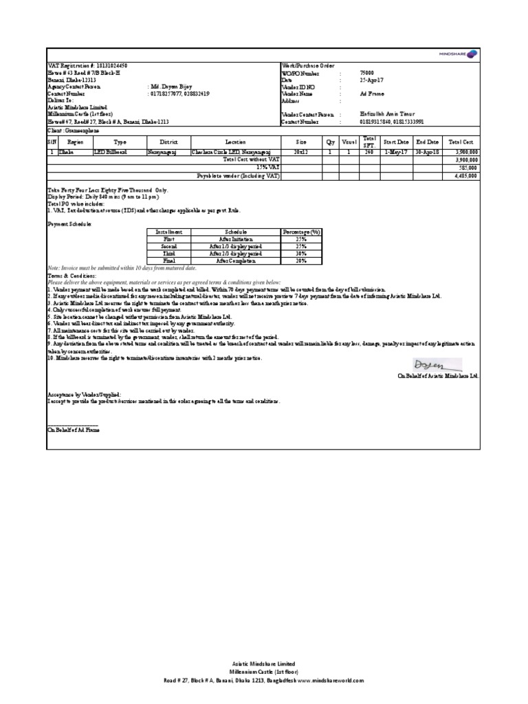 Chashara Circle LED, Narayangonj PO - Revised | PDF
