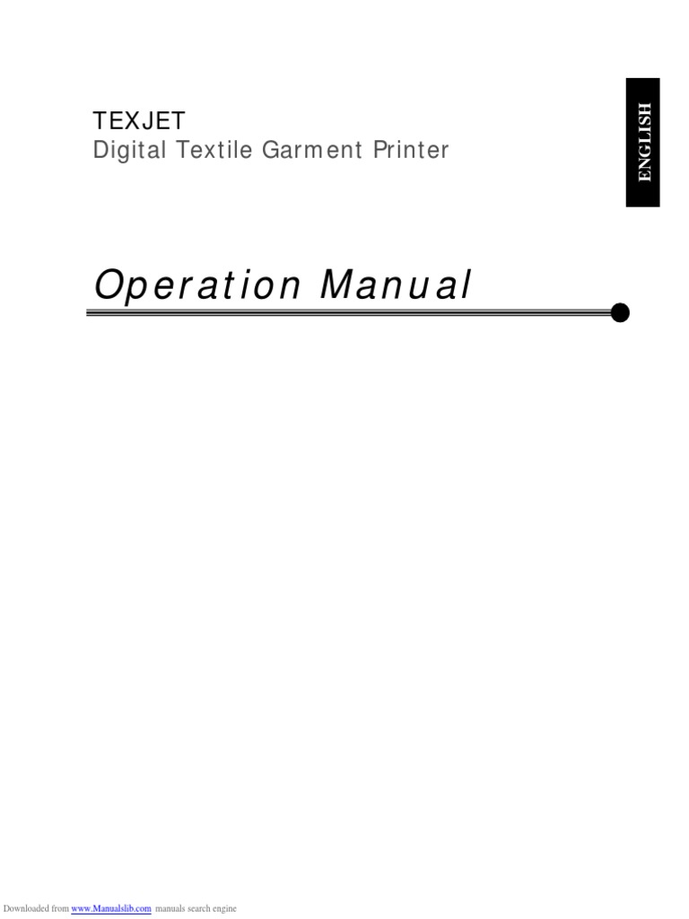 Texjet Operation Manual | PDF