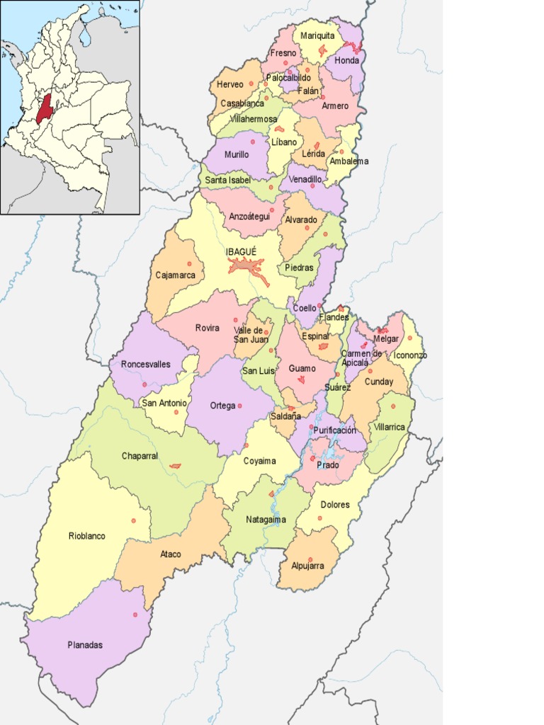 Mapa Político del Tolima y Veredas | PDF