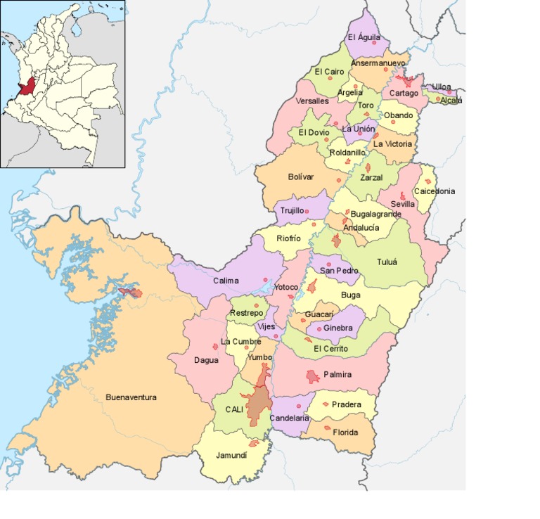 Mapa de Valle Del Cauca (Político) | PDF