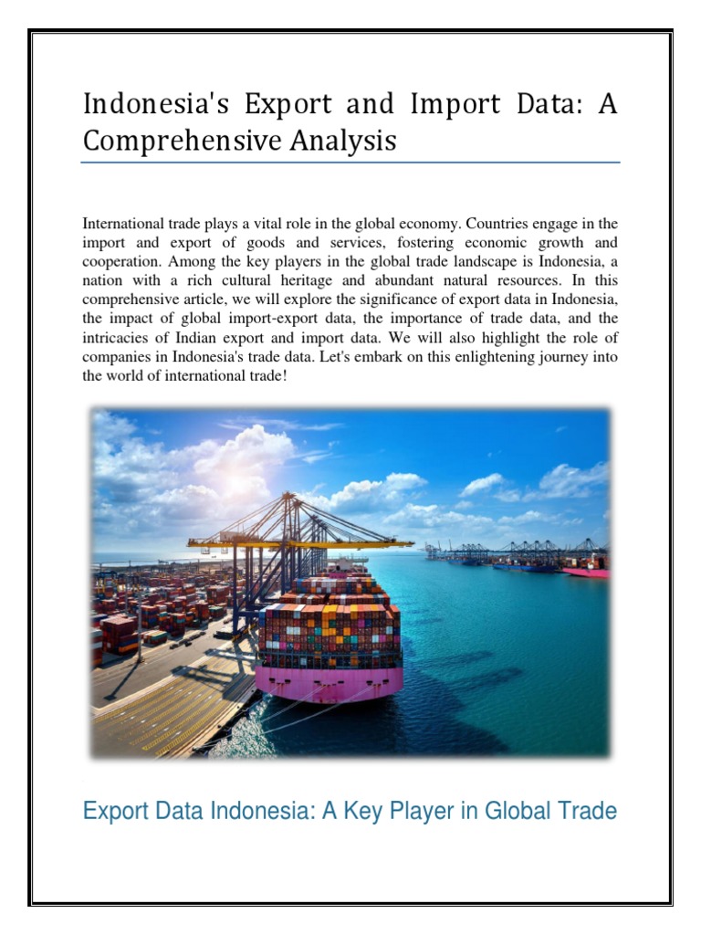 Indonesia's Export and Import Data A Comprehensive Analysis | PDF