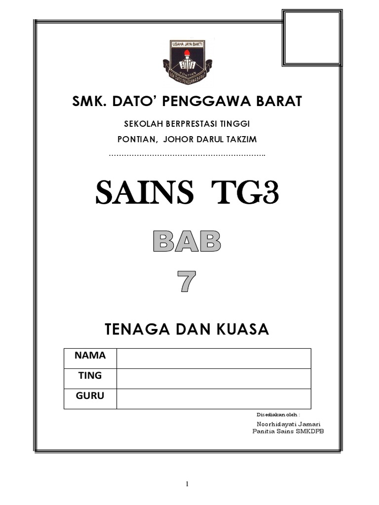 Bab 7 Sains Ting 3 2022 Pdf