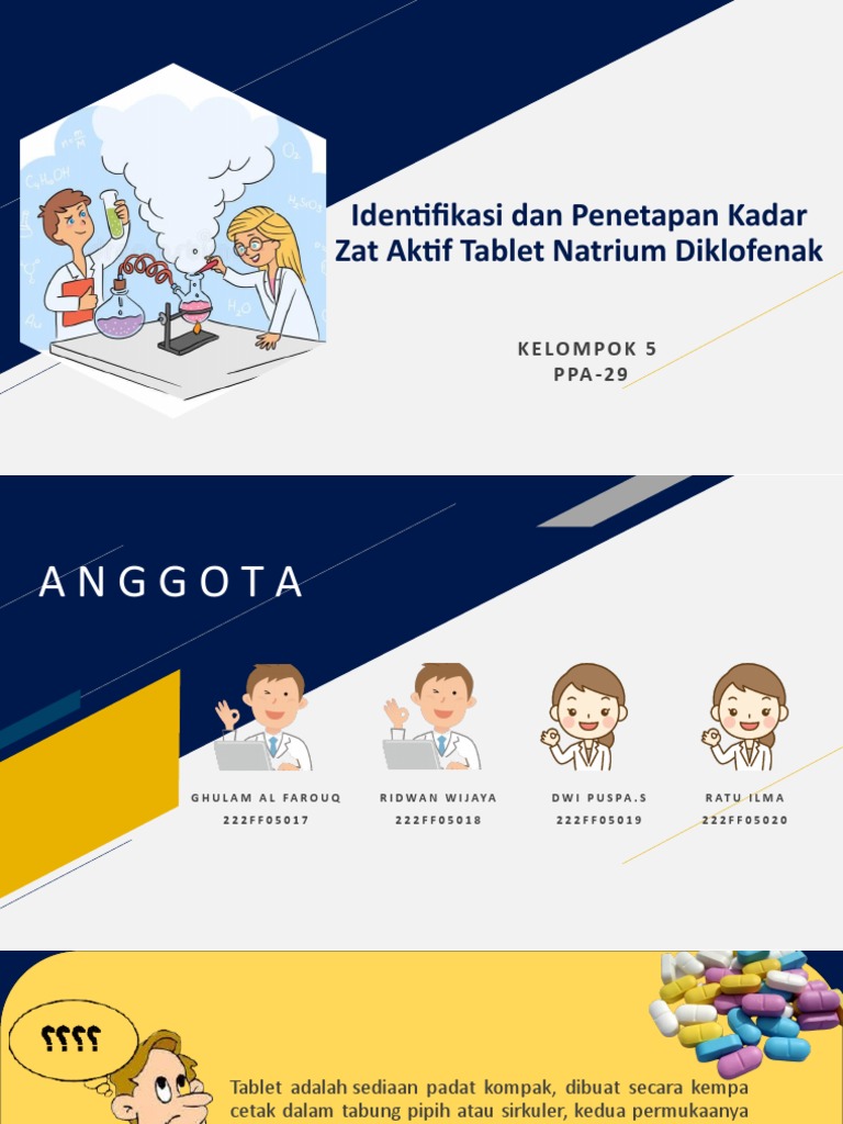 Identifikasi Dan Penetapan Kadar Zat Aktif Tablet Diklofenak | PDF