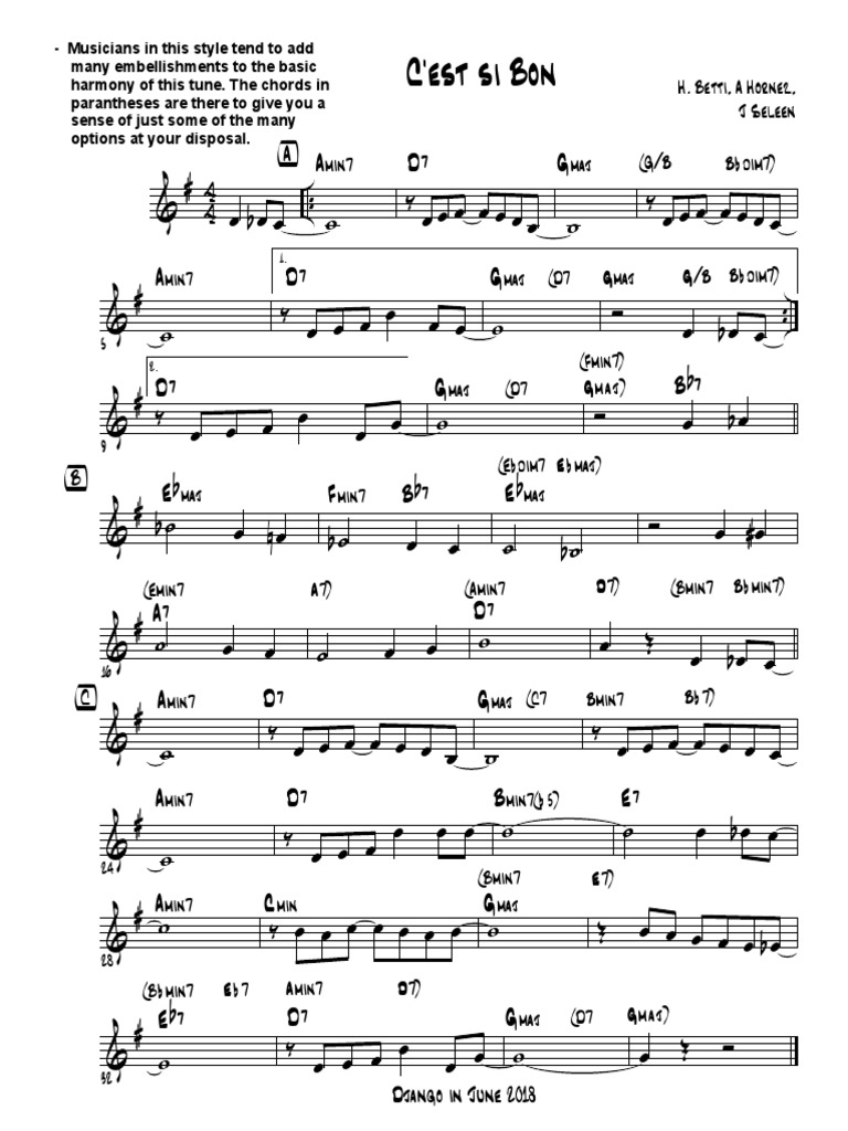 C - Est Si Bon | PDF