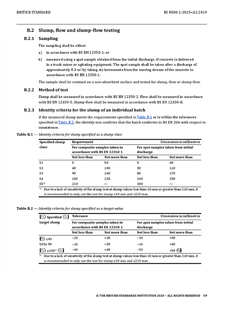 BS 8500 S3 Permissible Deviations | PDF