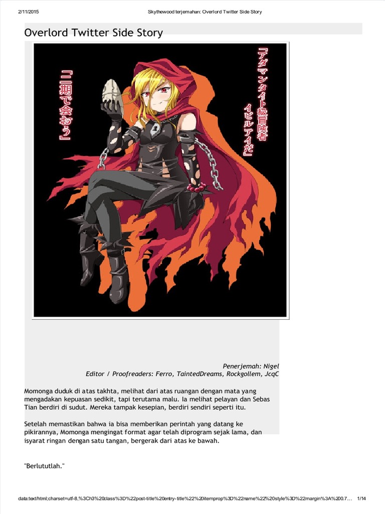 Dokumen - Tips - Terjemahan Overlord Twitter Side Story MTL Bahasa Indonesiapdf | PDF