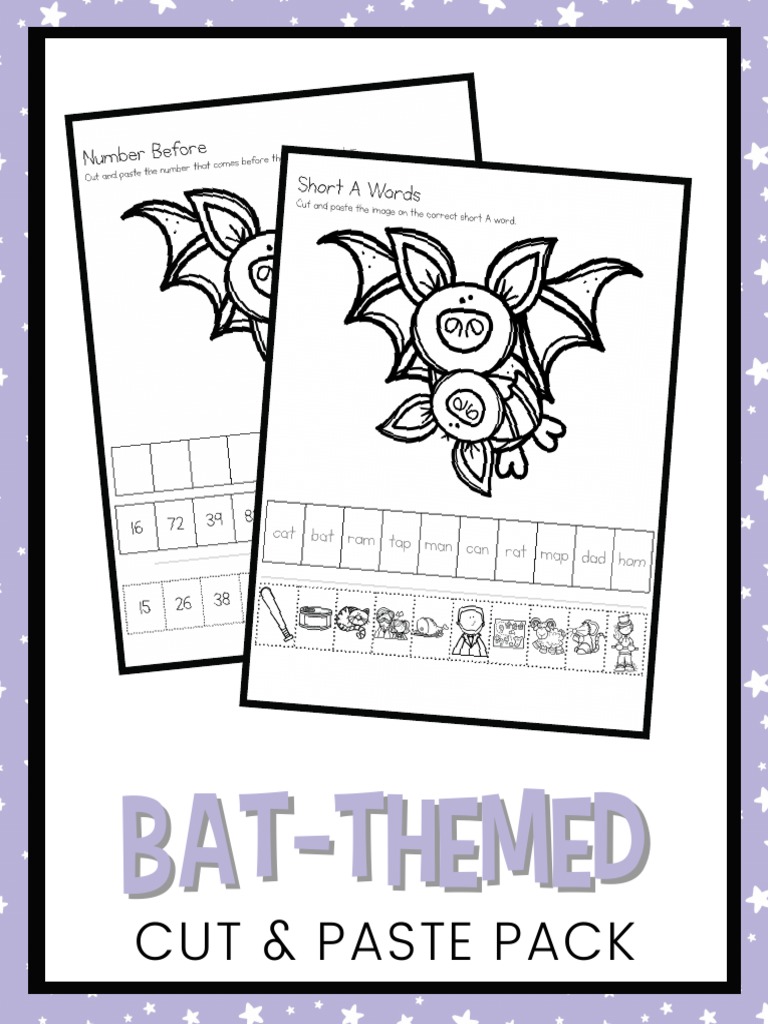 Bat Cut and Paste Worksheets | PDF