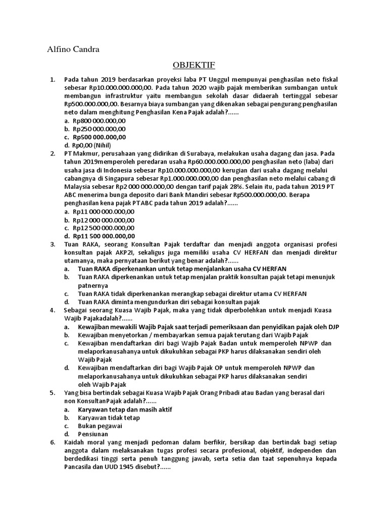 Jawaban Objektif | PDF