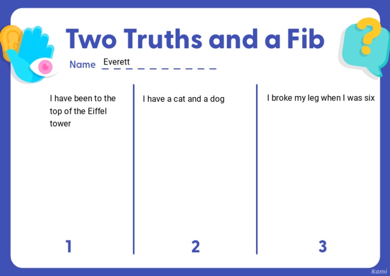 Everett Forville - Two Truths and A Fib | PDF
