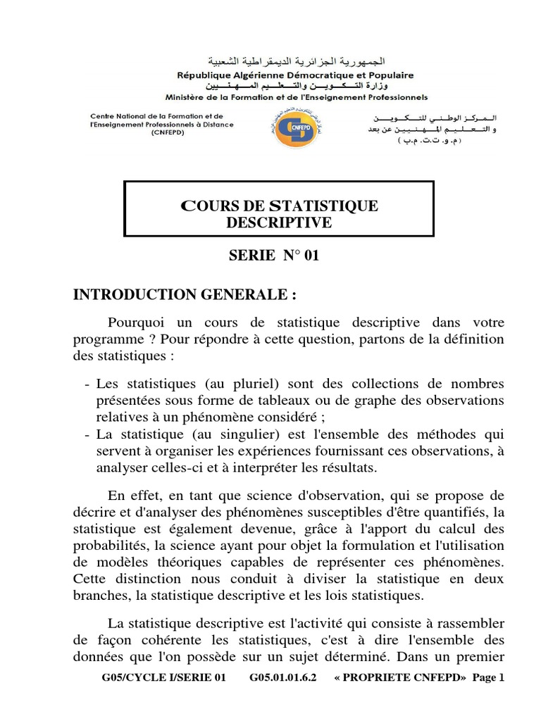 6-STATISTIQUE DESCRIPTIVE | PDF