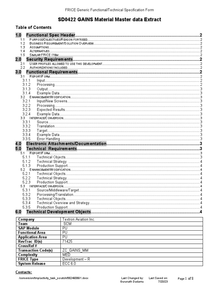 FSD SD0422 | PDF | Specification (Technical Standard) | Electronic Data Interchange