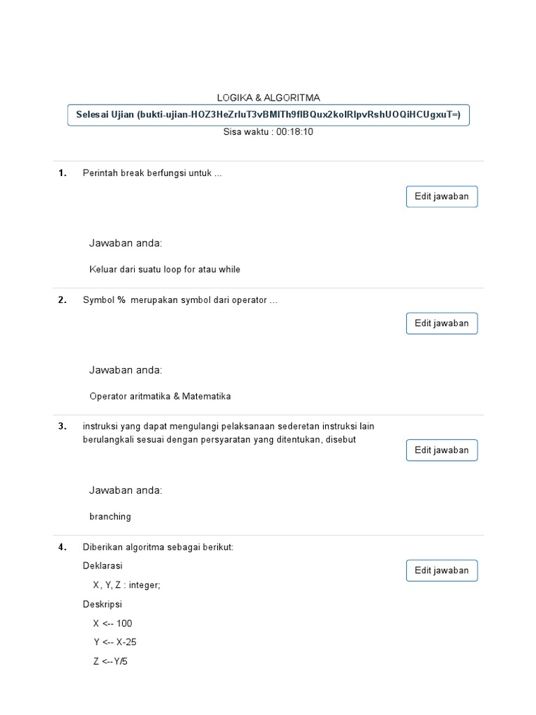 UTS Logika Algoritma | PDF