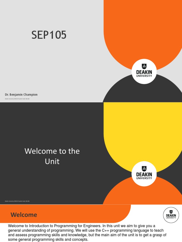 Week 1 - 1 Welcome To The Unit | PDF