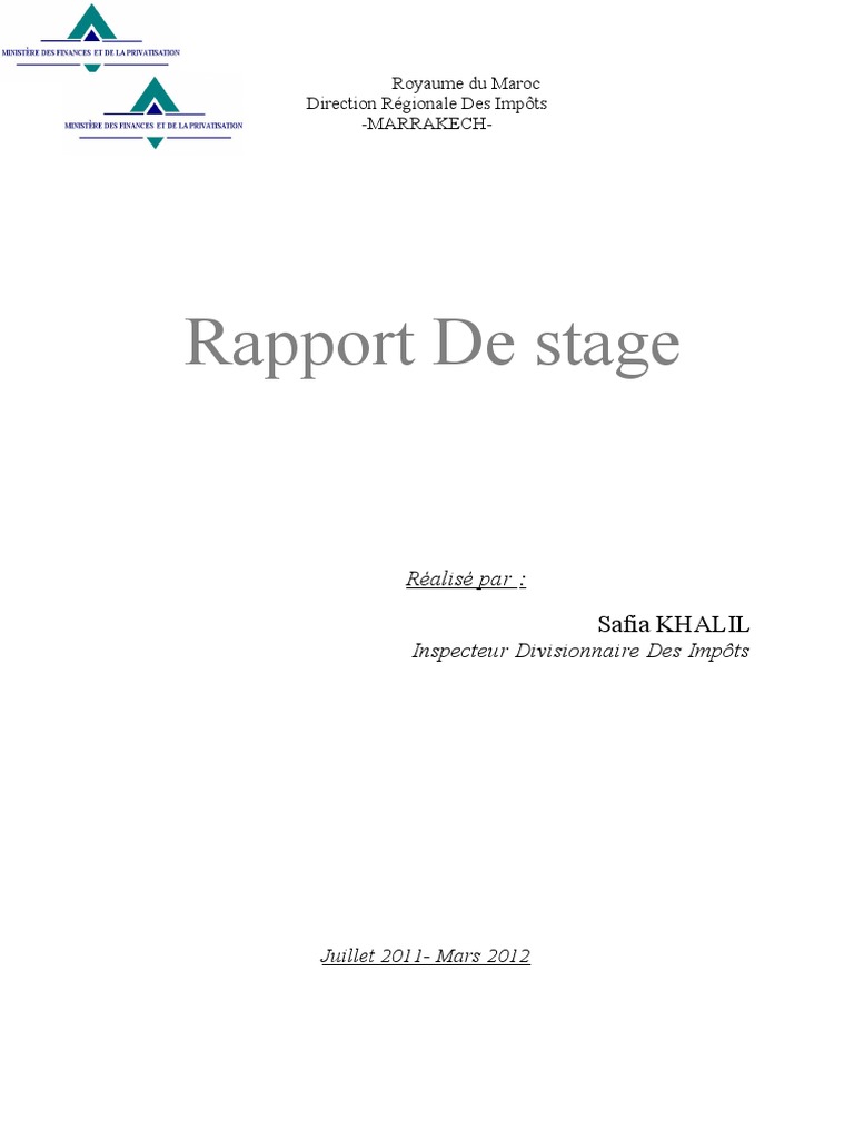 Rapport de Stage DGI - Final | PDF