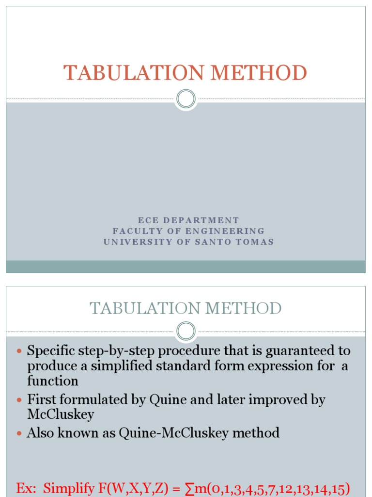 Viii - Tabulation Method | PDF