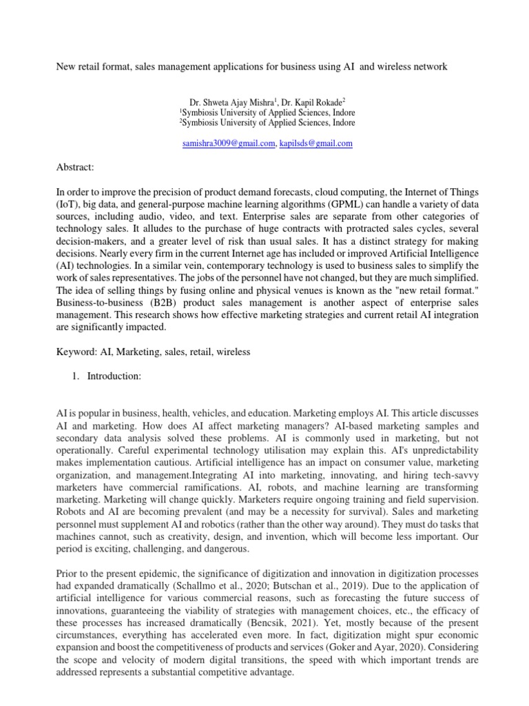 Revised New Retail Format, Sales Management Applications For Business ...