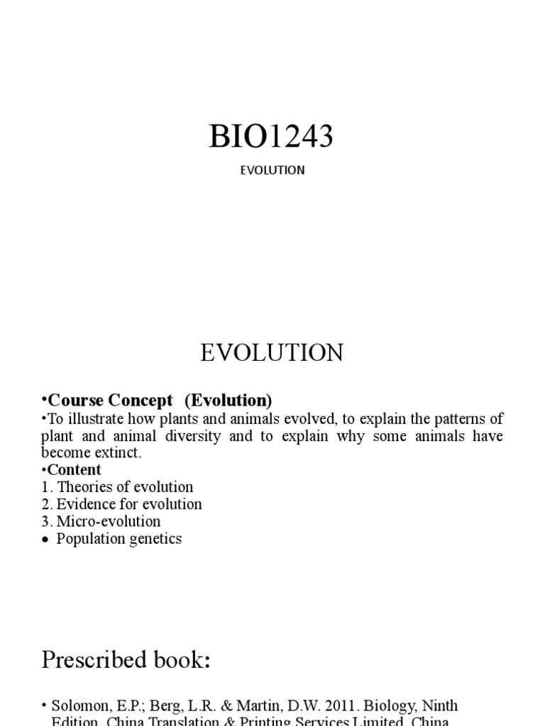 BIO Evolution Slides | PDF