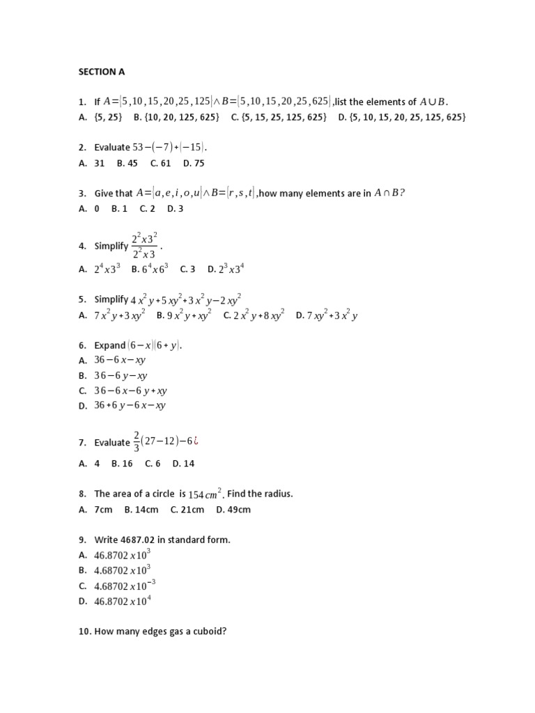 JHS 1 | PDF | Mathematics | Mathematical Objects