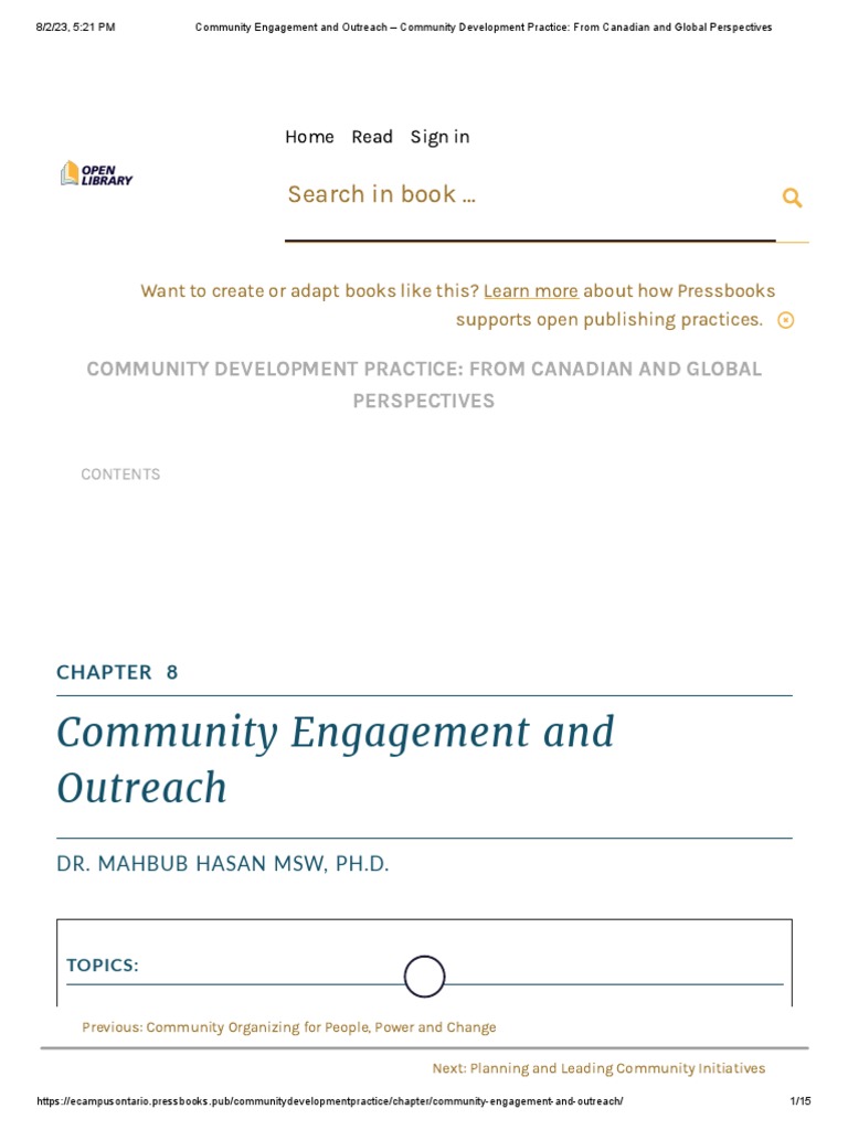 Community Engagement and Outreach - Community Development Practice ...