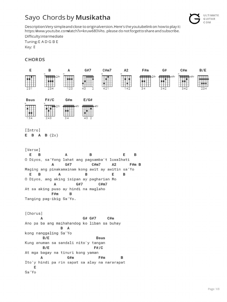 Sayo Chords | PDF