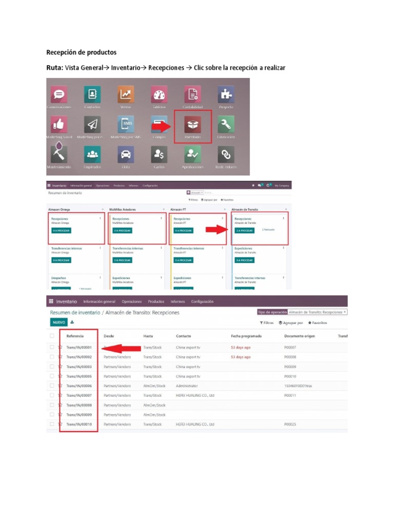 Manual Odoo Recepciones | PDF Manual Odoo Recepciones | PDF