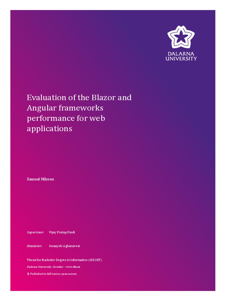 Evaluation of The Blazor and Angular Frameworks Performance For Web ...