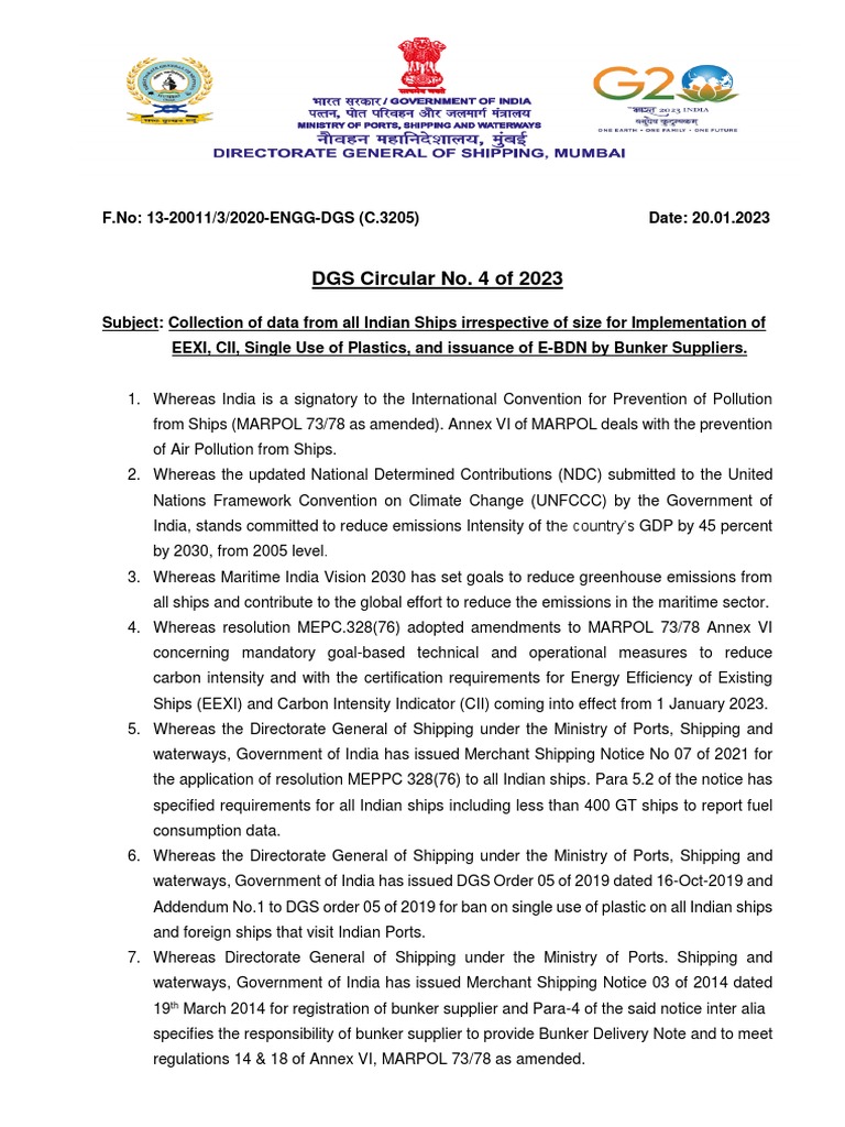 DGS Circular No. 4 of 2023 | PDF | Login | Emission Intensity