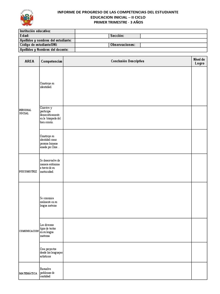 Informe de Progreso 3 Años 2023 | PDF | Educación de la primera ...