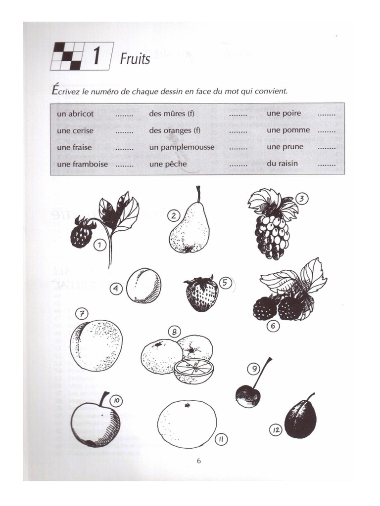 Vocabulaire - Les Fruits Et Les Légumes | PDF