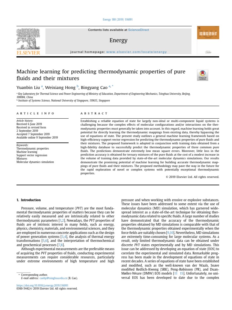 2019-Liu-Machine Learning For Predicting Thermodynamic Properties of Pure Fluids and Their ...