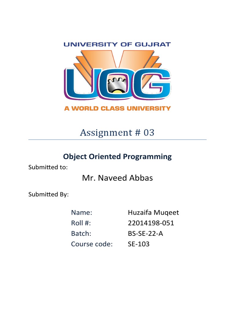 OOP Assign 3 | PDF | Computers | Technology & Engineering