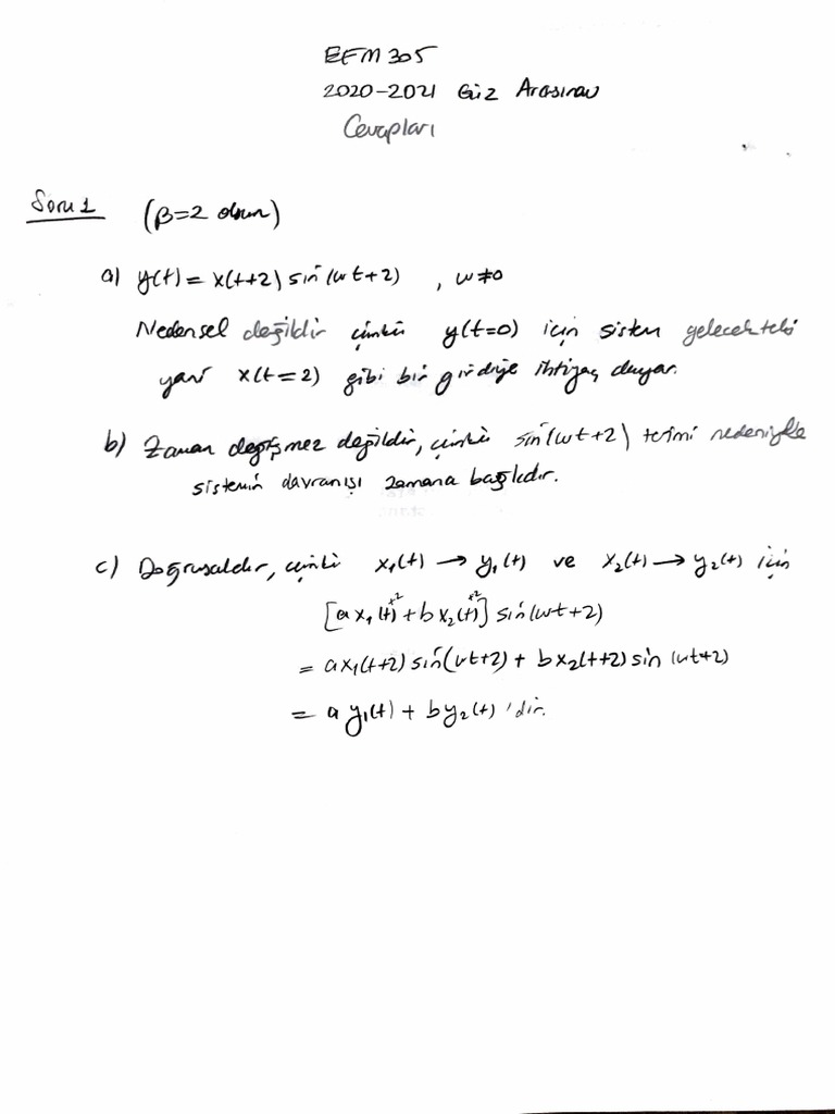 Cevap Vize Sinayl 2020-2021 | PDF