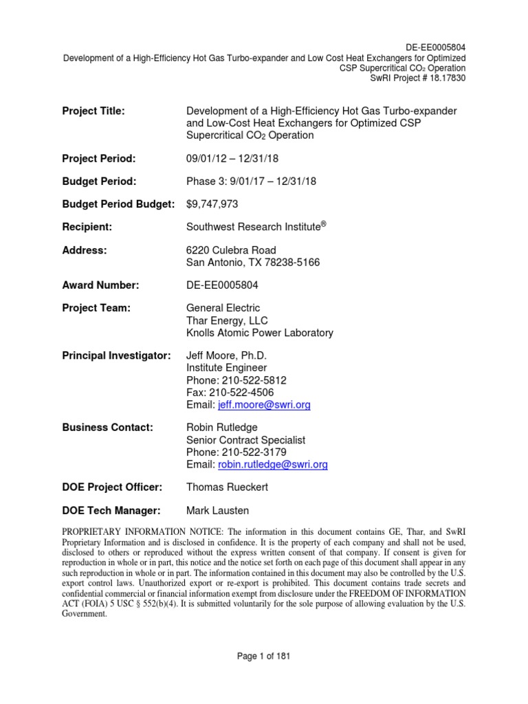 Development of a High-Efficiency Hot Gas Turbo-expander and Low-Cost ...