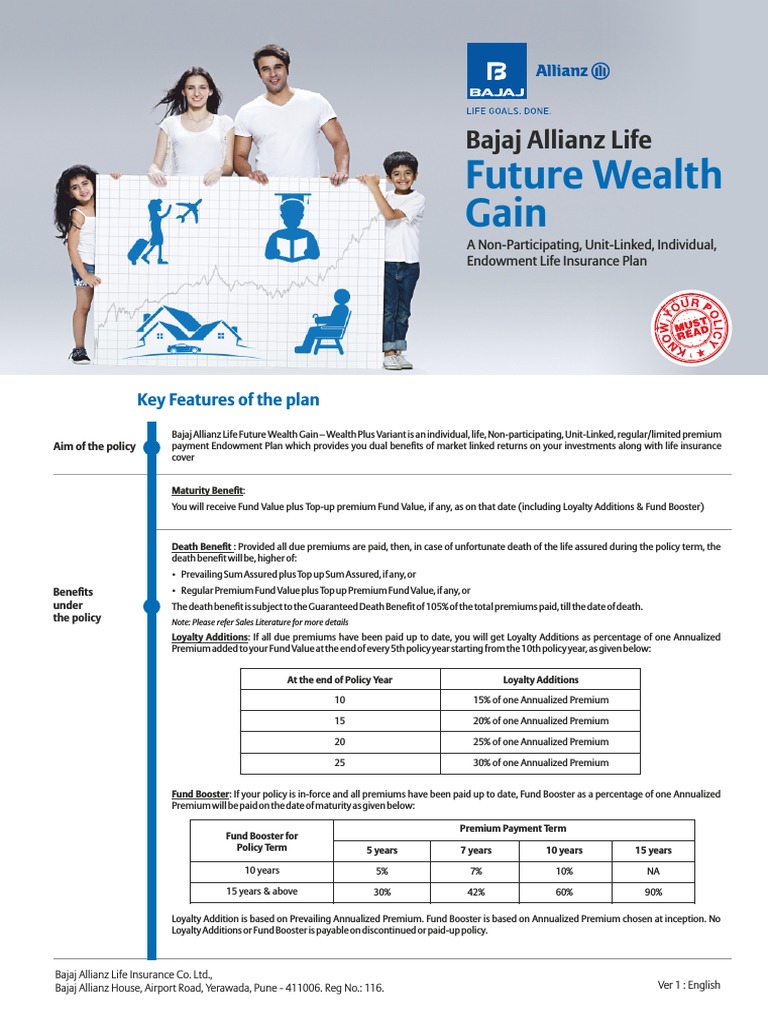 Future Wealth Gain: Bajaj Allianz Life | PDF