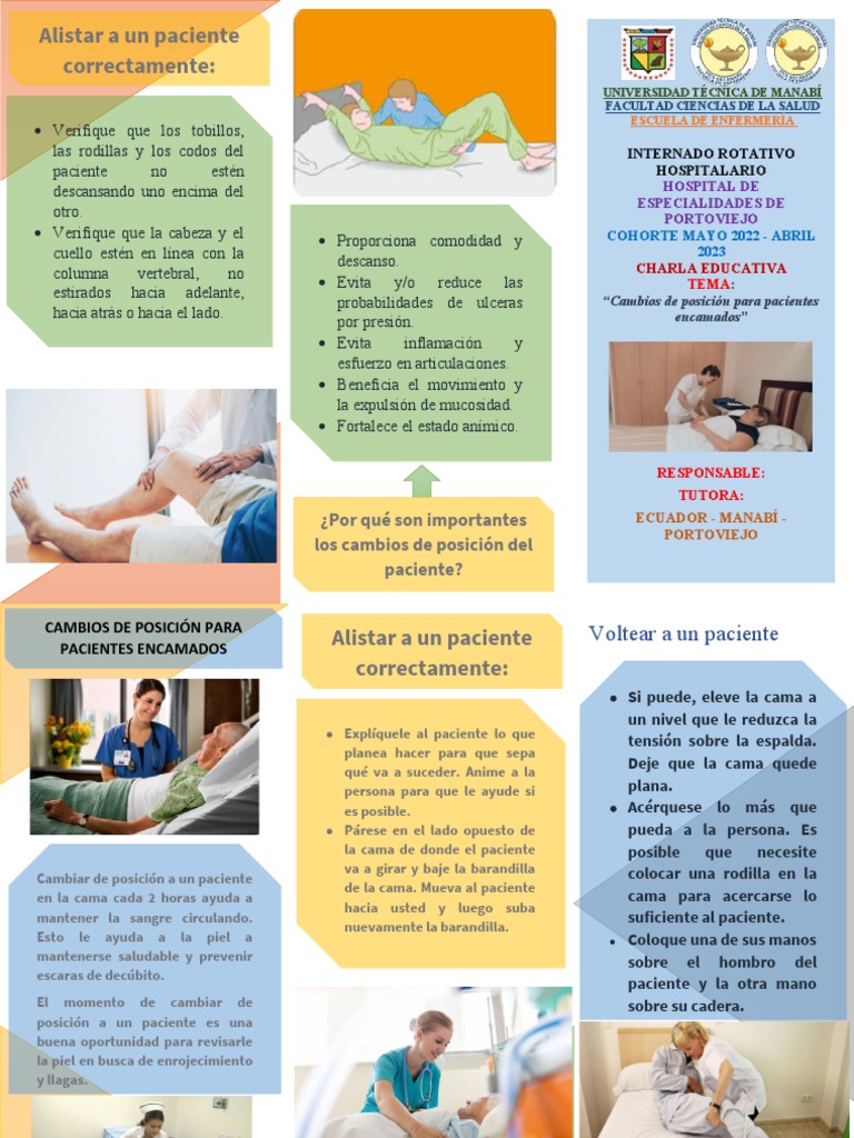 TRIPTICO - Cambios de Posicion para Pacientes Encamados | PDF