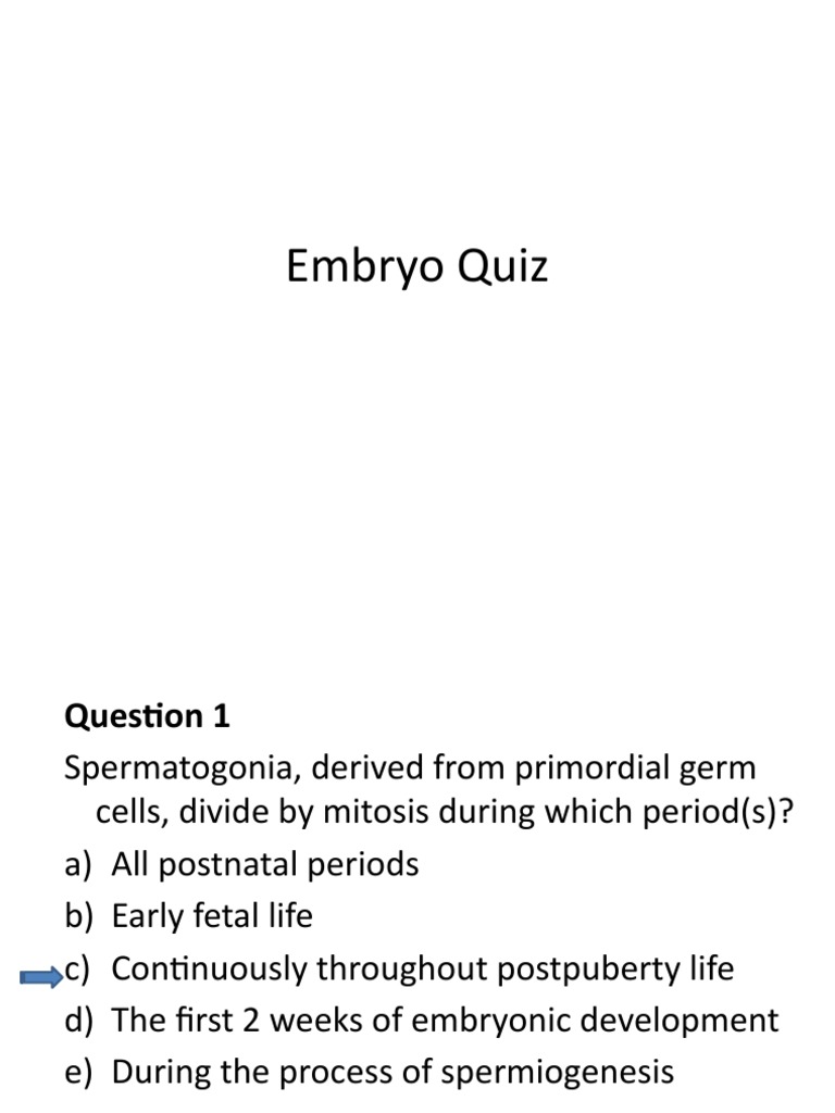 MCQ Embryo | PDF | Menstrual Cycle | Ventricle (Heart)