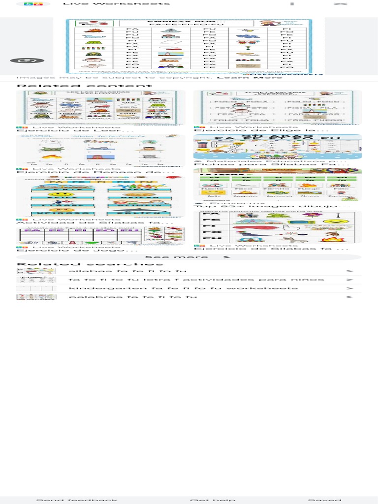 Fichas para Trabajar Fa Fe Fi Fo Fu - Google Search | PDF