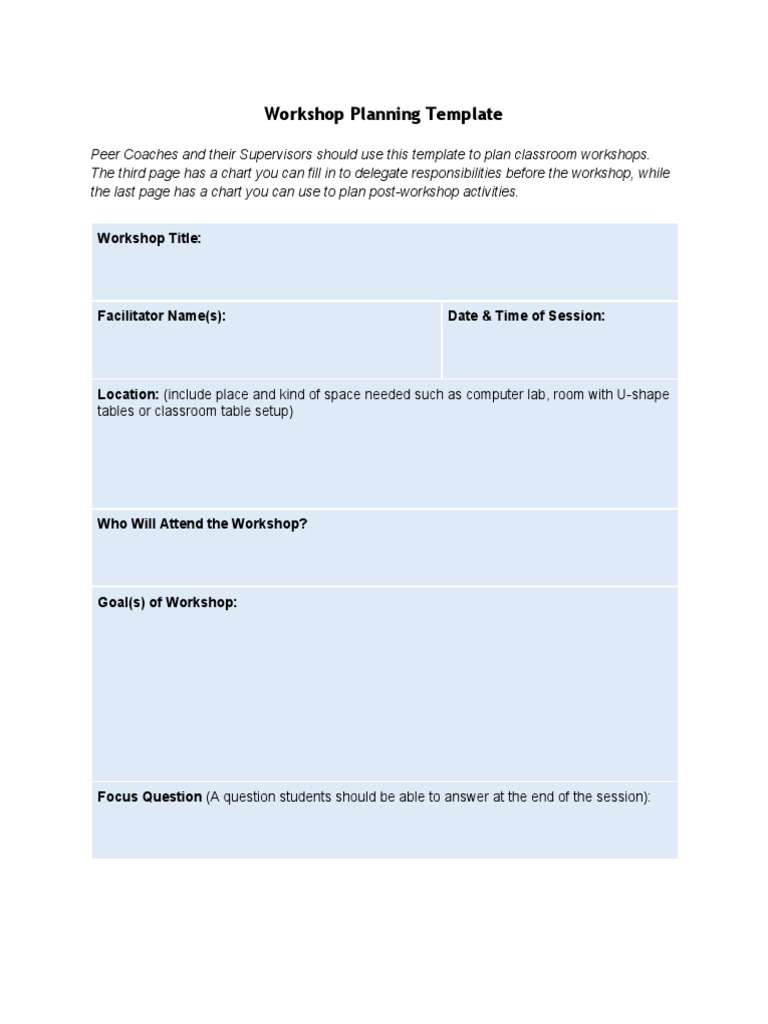 B3 Workshop Planning Template Pdf